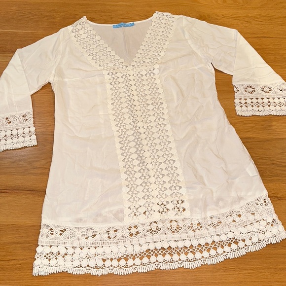 Solitaire | Swim | Solitaire Swim Size Lknit Crochet White Beach Pool ...